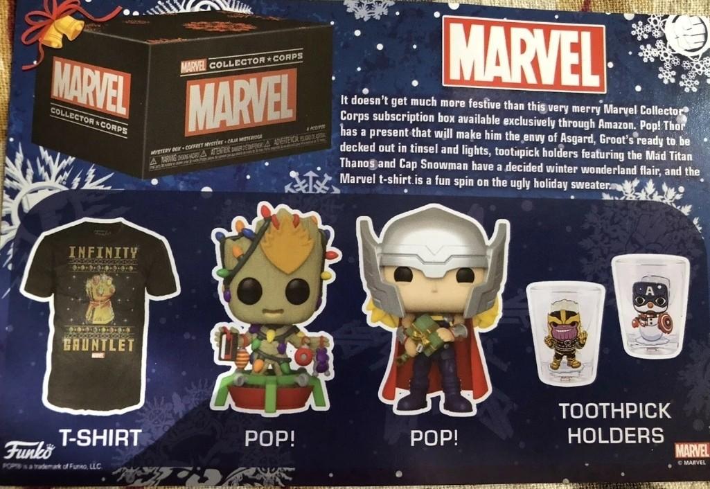 Funko Pop - Marvel Christmas Thor and Groot Collector Corps box set ...