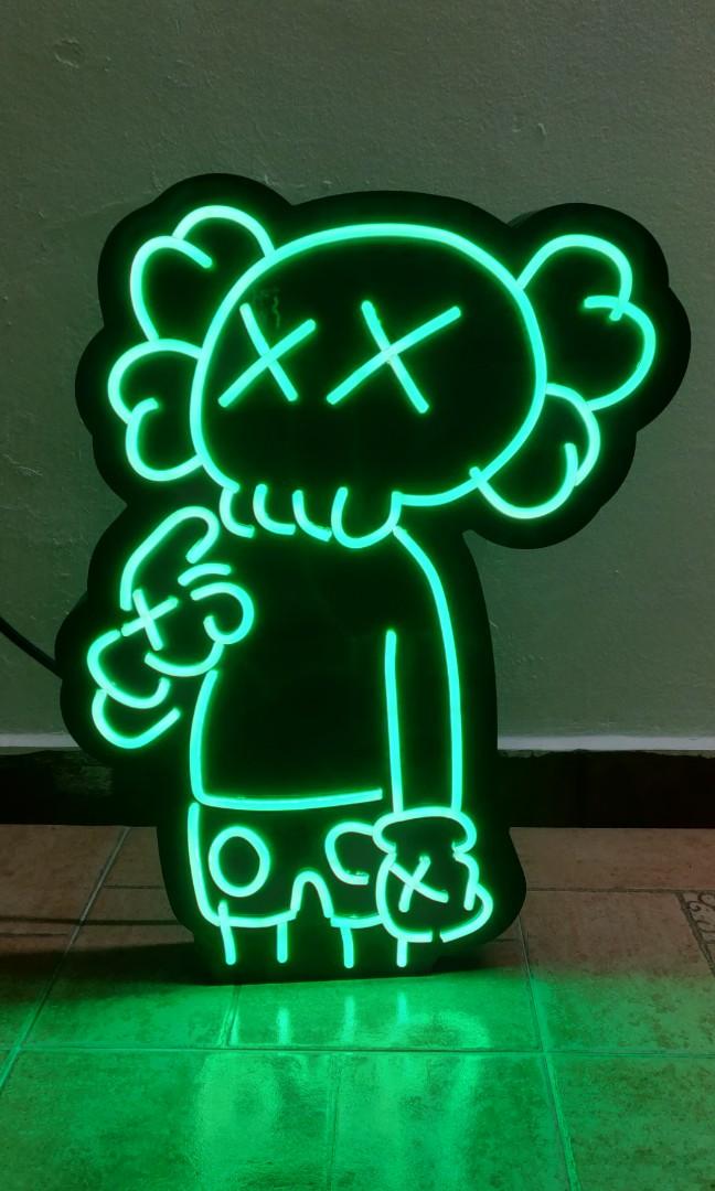 KAWS led neon light, Furniture & Home Living, Lighting & Fans, Lighting ...