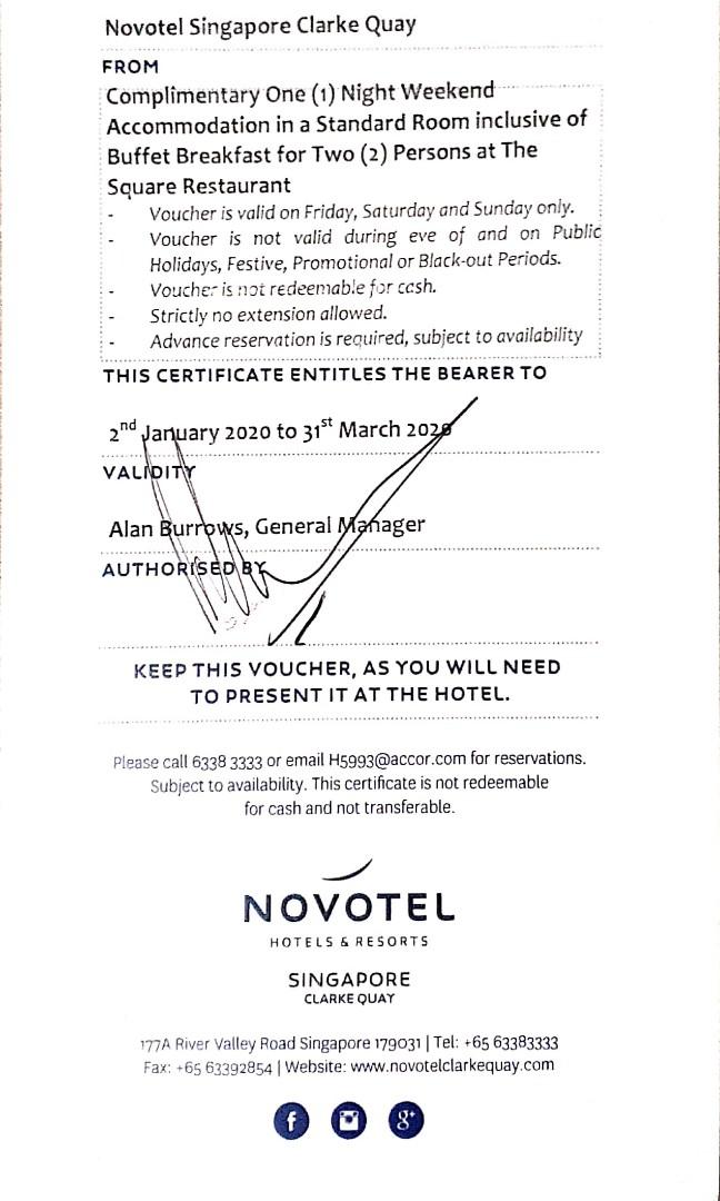 Novotel Singapore Clarke Quay, Entertainment, Gift Cards & Vouchers on ...