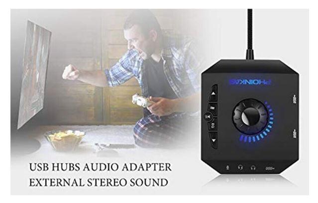 Phoinikas T10 Multi-Switch Usb Hub Audio Adapter External Stereo Card ...