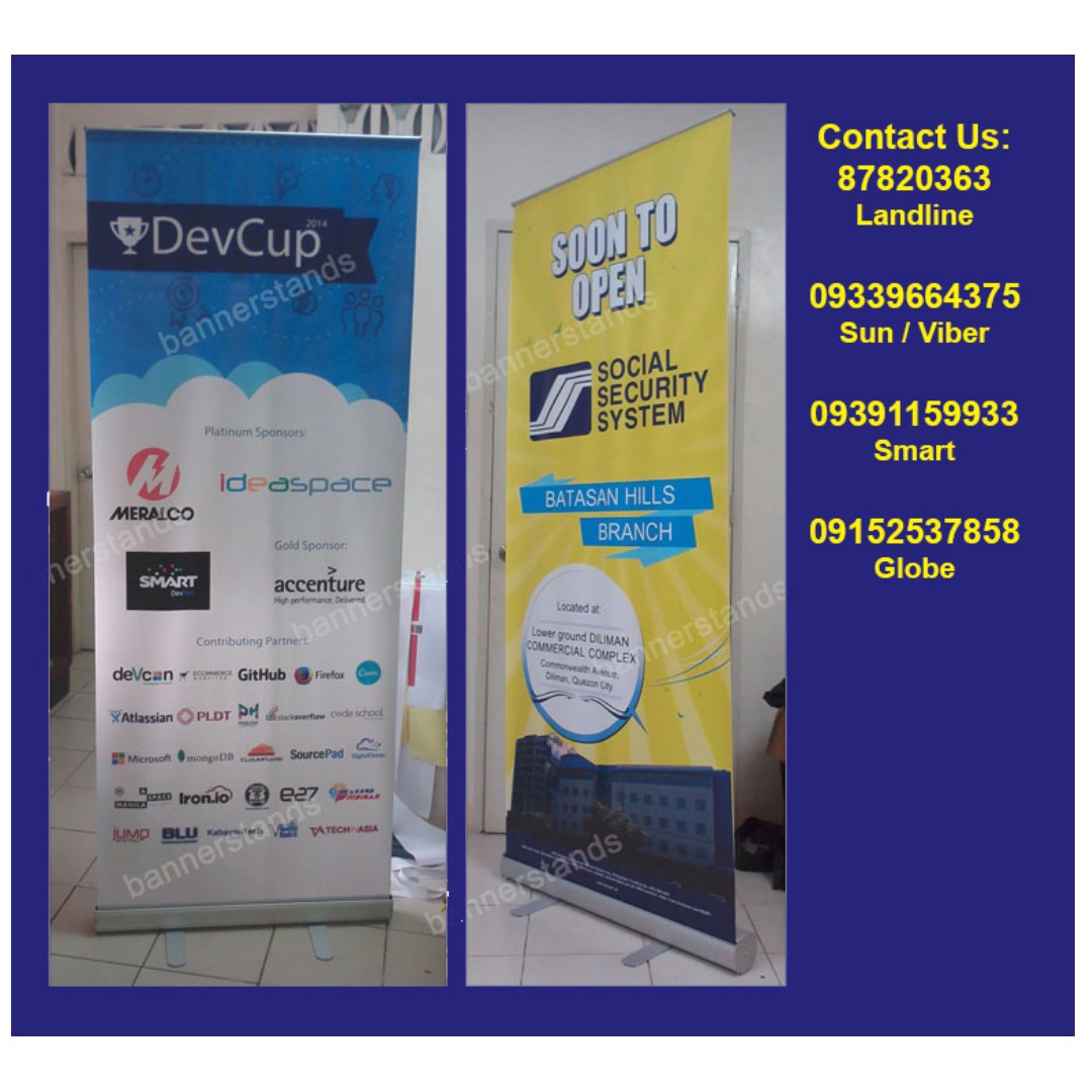 Roll Up Banner Stand Pull Up Tarp Standee Tarpaulin, Everything Else ...