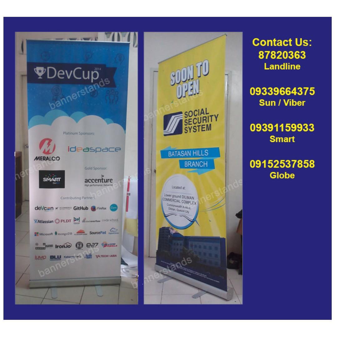 Roll Up Banner Stand Pull Up Tarp Standee Tarpaulin, Everything Else ...