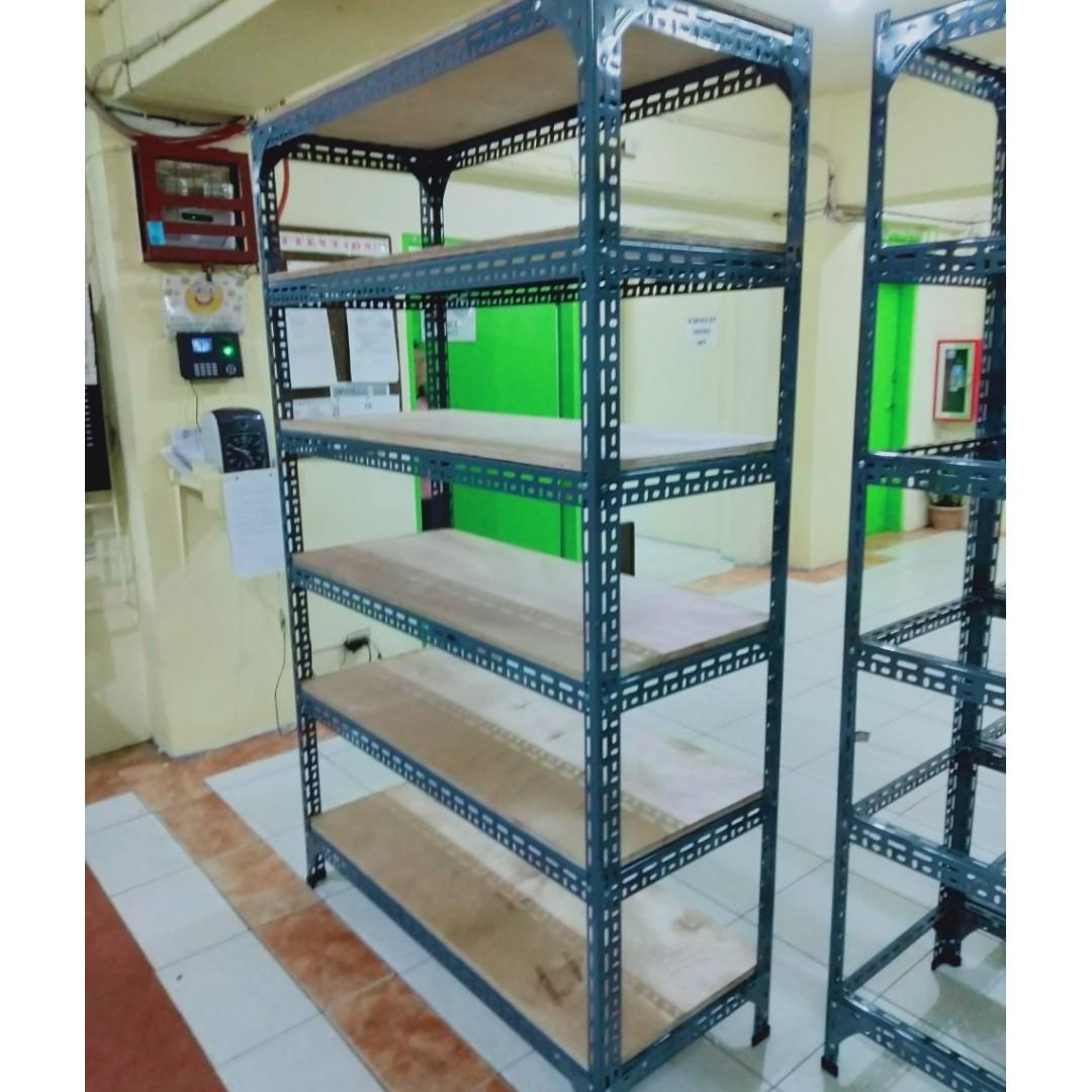 Steel Rack - Slotted angle bar Wood shelve, Furniture & Home Living ...