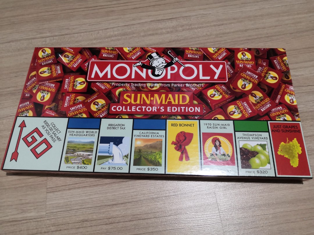 Sun Maid Monopoly Board Game, Hobbies & Toys, Toys & Games on Carousell