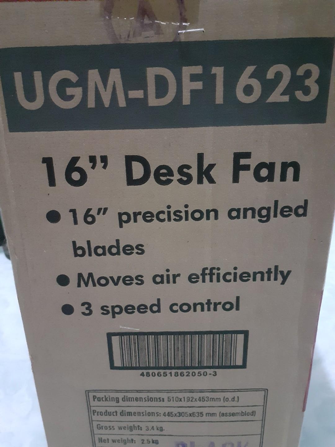 UNION 16" Desk Fan, Furniture & Home Living, Lighting & Fans, Fans on ...