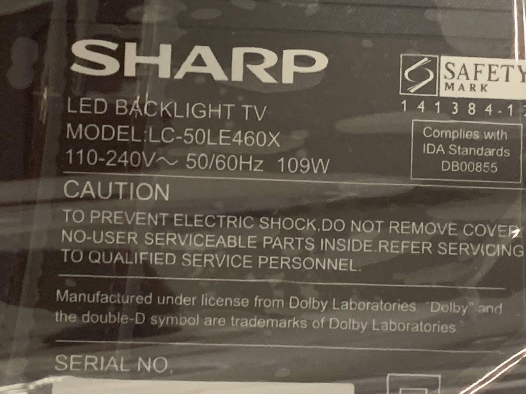 Updated- Sharp LC50LE460X 50 in Full HD LED TV, TV & Home Appliances, TV & Entertainment, TV on ...
