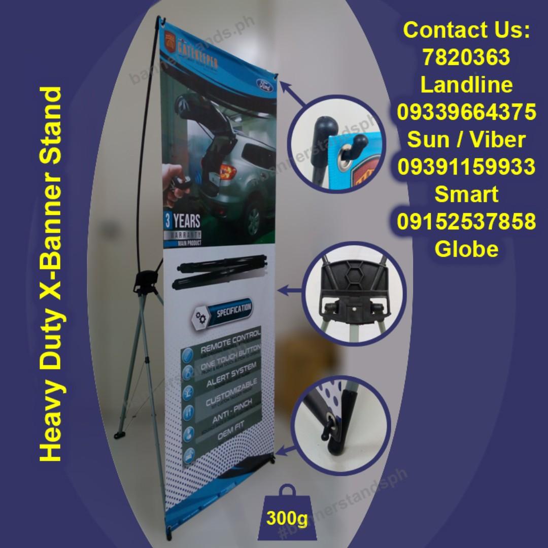 X Banner Stand 2 ft x 5 ft Heavy Duty Light Weight XBanner Tarpaulin ...