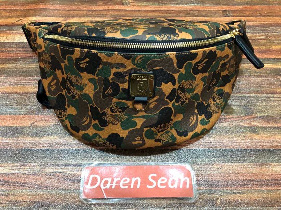 Bape x Mcm waist bag, Luxury, Bags & Wallets on Carousell
