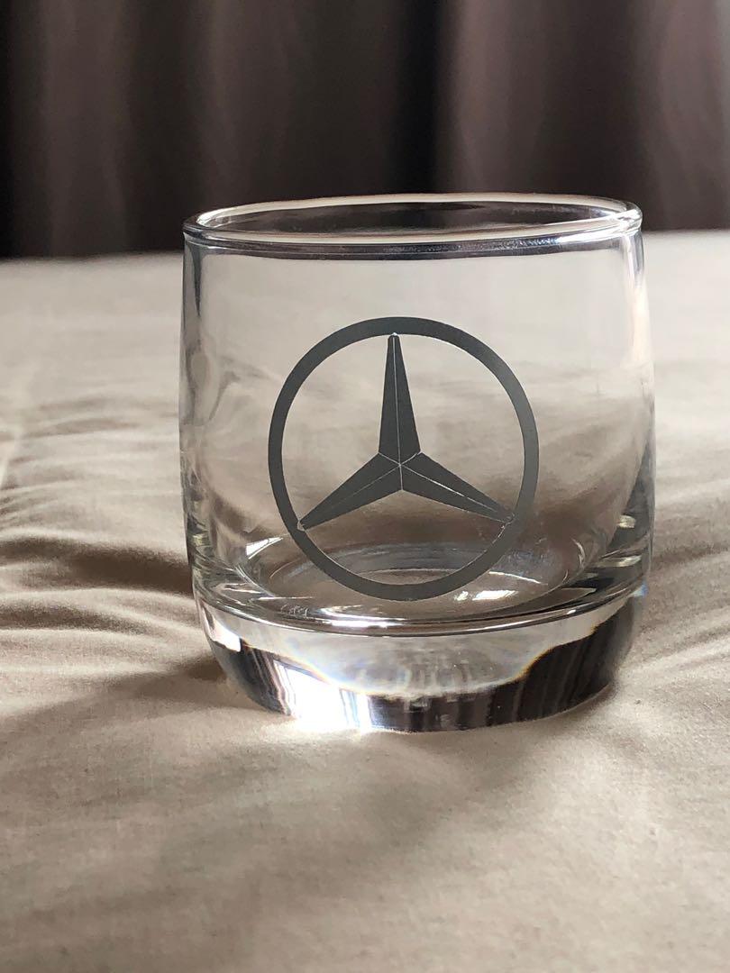 Customised Mercedes Logo Whiskey Glass, Hobbies & Toys, Stationery ...