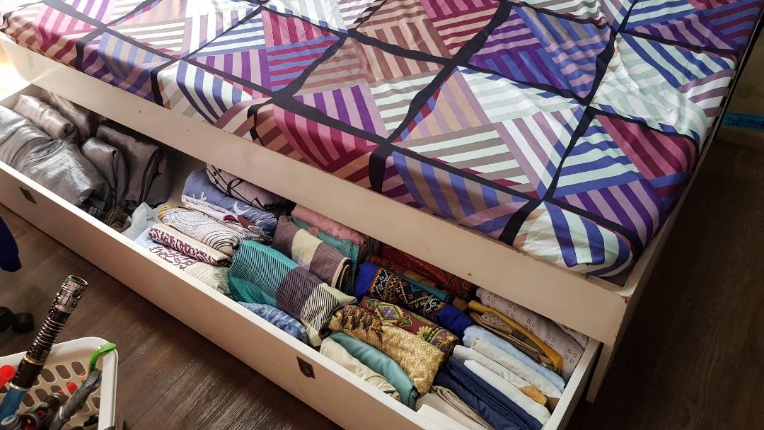 Customized double/family bed pull out with uratex foam, Furniture ...