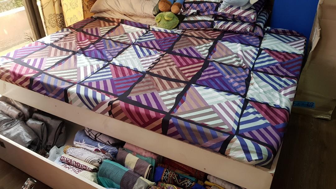 Customized double/family bed pull out with uratex foam, Furniture ...