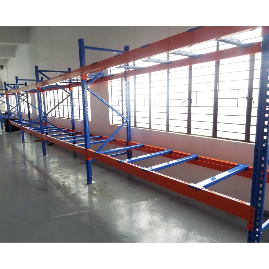 Heavy Duty - Pallet Rack all Steel - 2 Level Tie Beam TYpe, Furniture ...