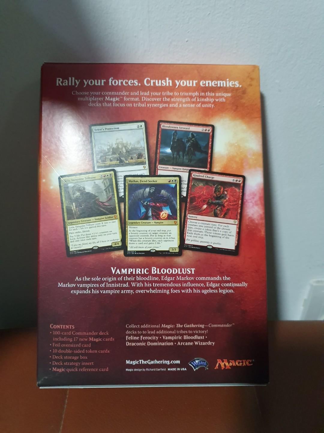 Magic The Gathering Commander 2017: Vampiric Bloodlust, Hobbies & Toys ...