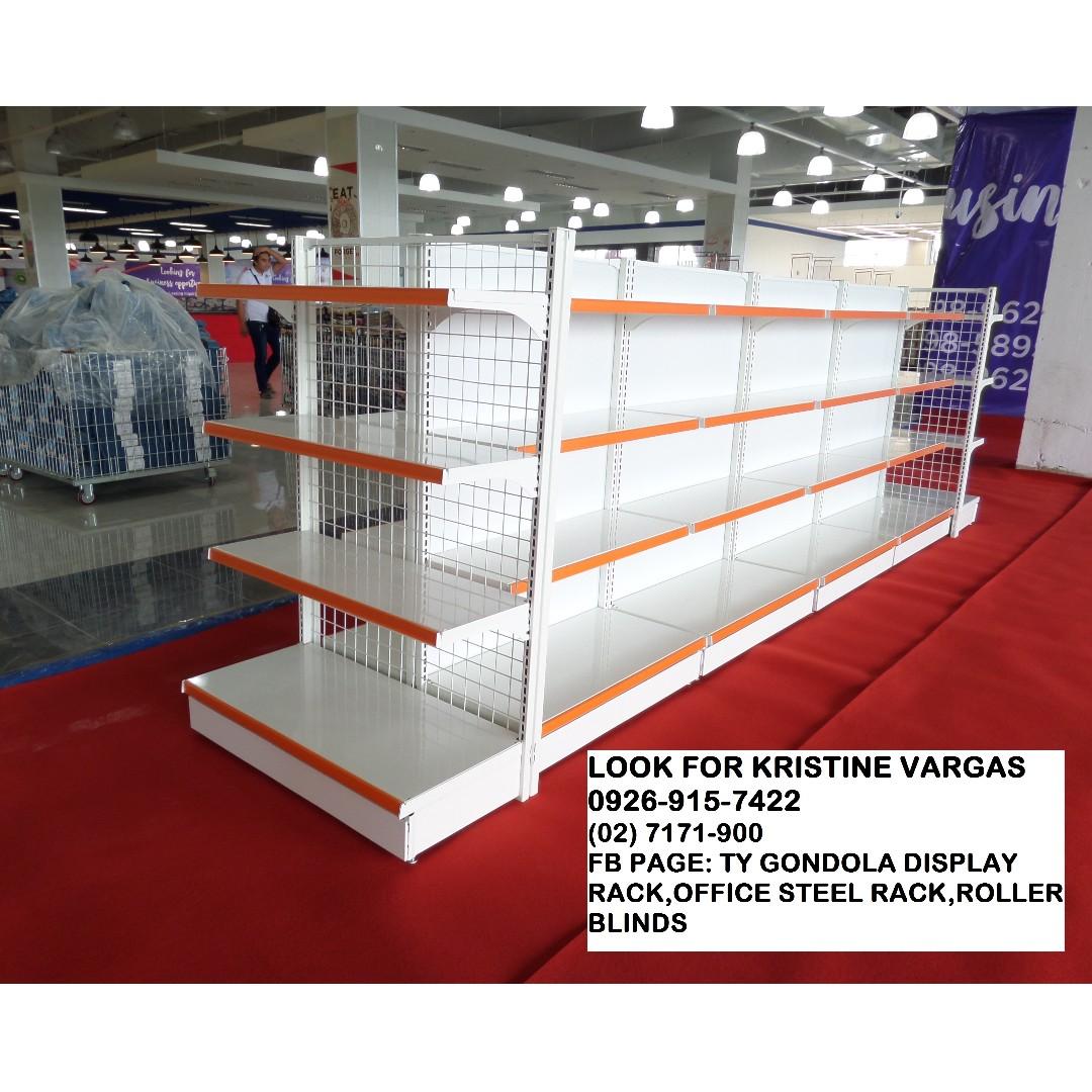 Pad style gondola grocery boltless powder coated display rack ...