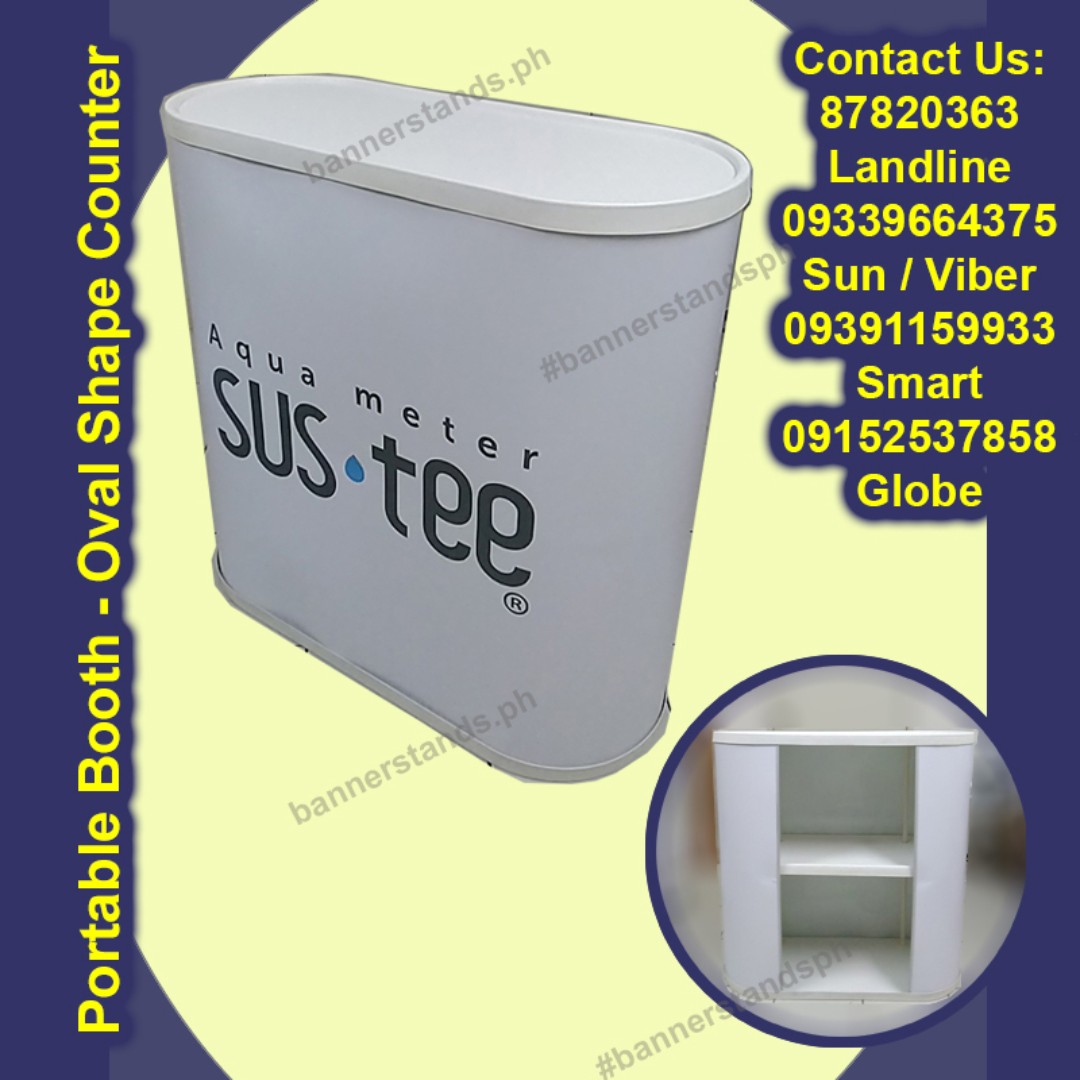 Portable Booth Oval Counter Collapsible Promotion Pop Up Table Counter ...