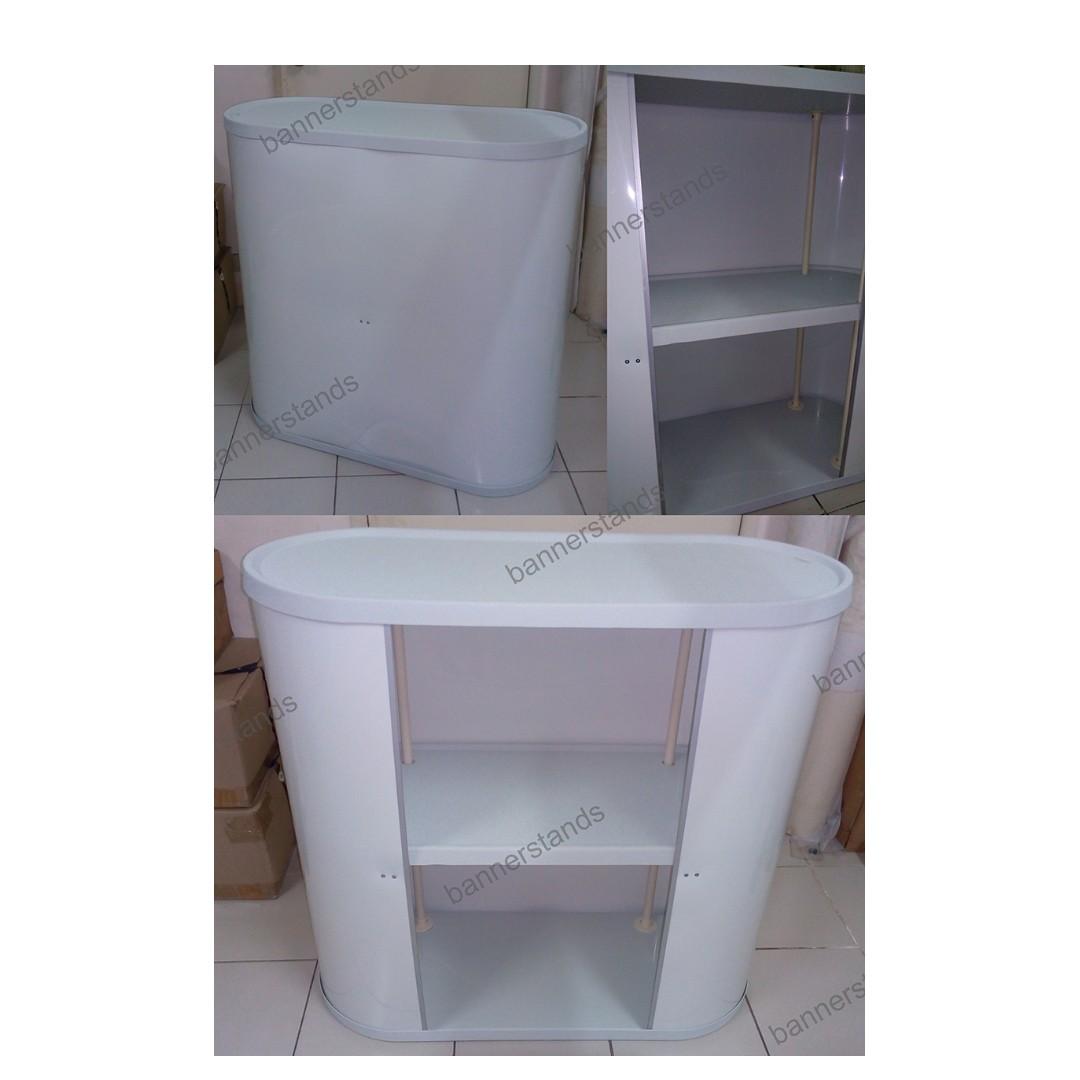Portable Booth Oval Counter Collapsible Promotion Pop Up Table Counter ...