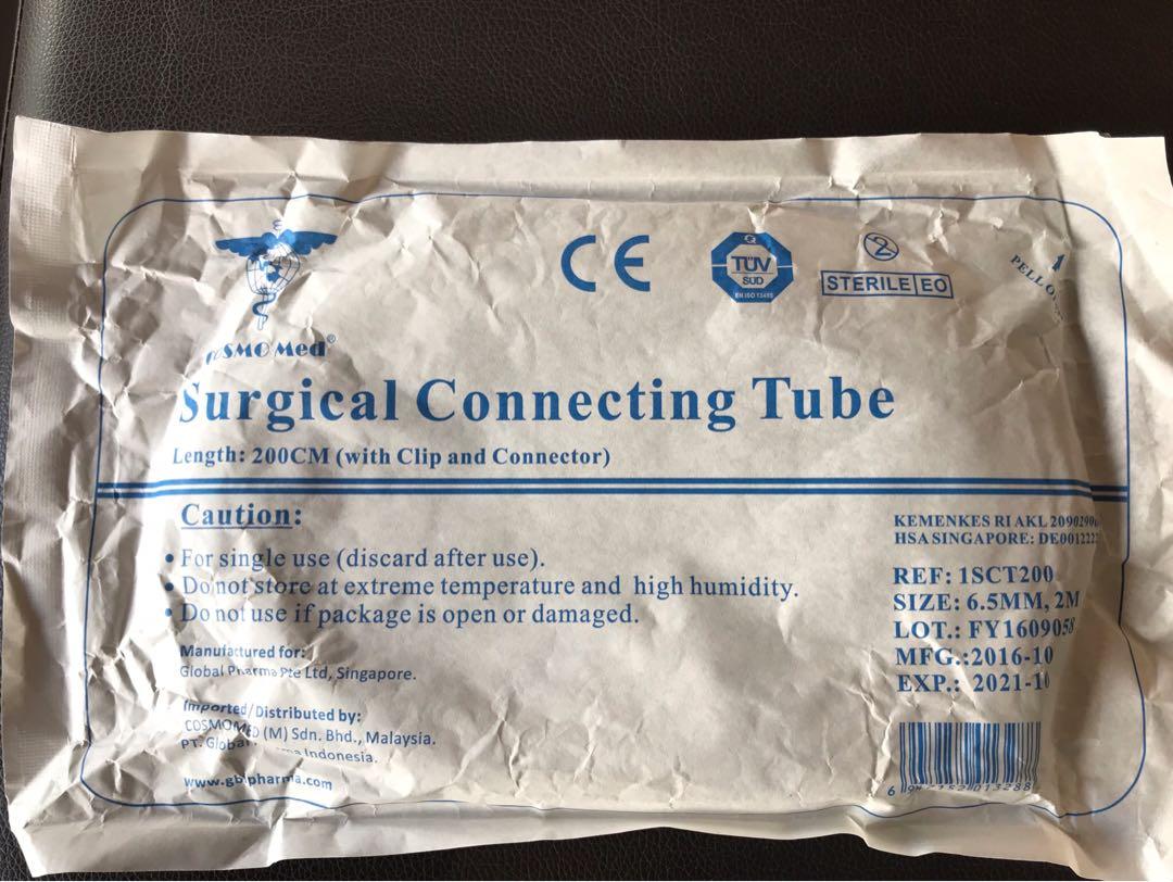 Sterile connecting tube w connector & clip, Health & Nutrition, Medical ...