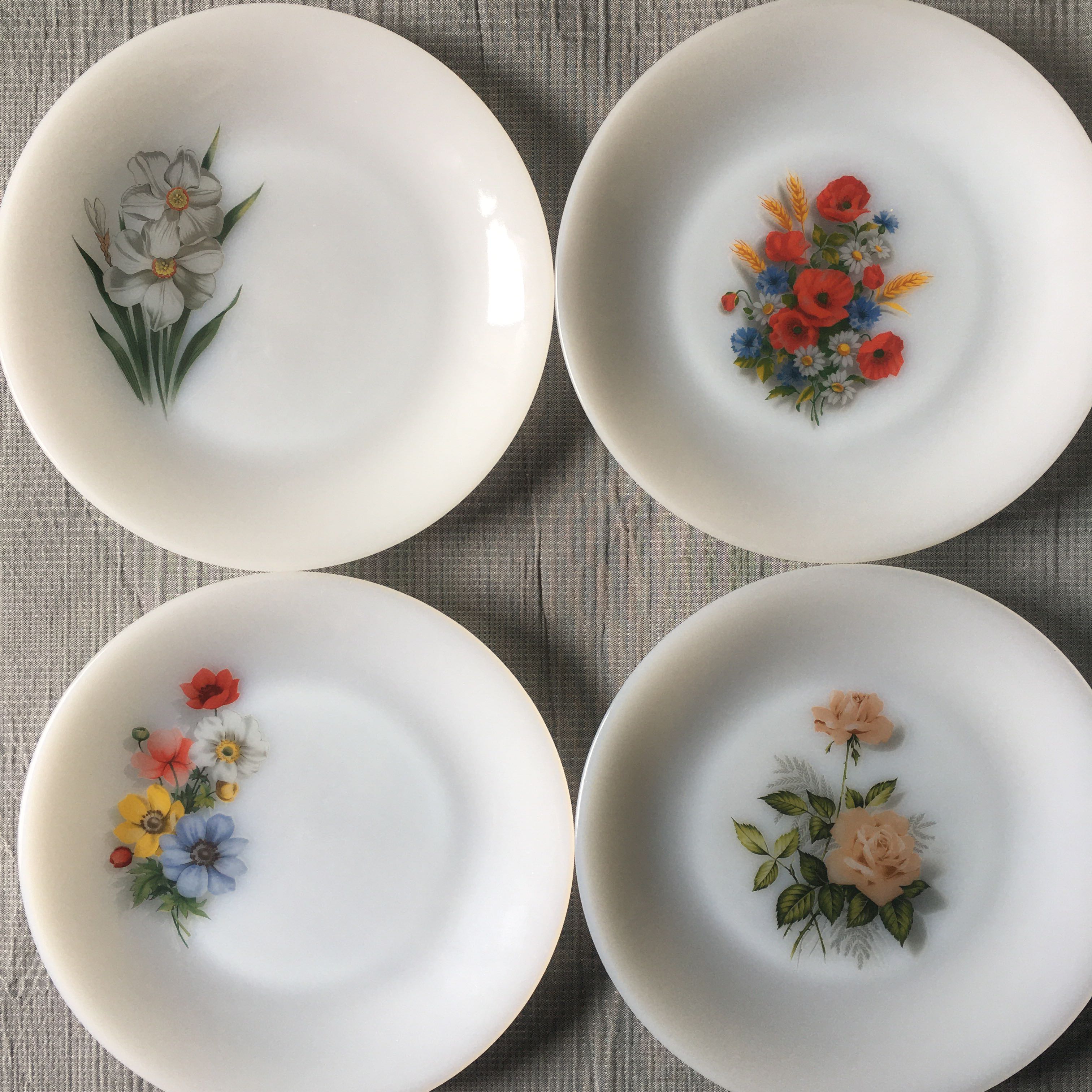 white glass: plates, Furniture & Home Living, Kitchenware & Tableware ...