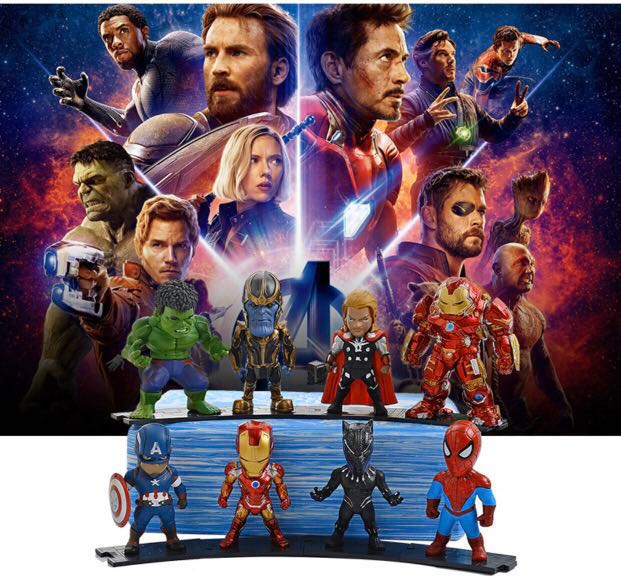 8 sets Avengers (iron man/black panther/ Thor/Hulk/Spider-Man/Thanos ...