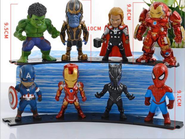 8 sets Avengers (iron man/black panther/ Thor/Hulk/Spider-Man/Thanos ...