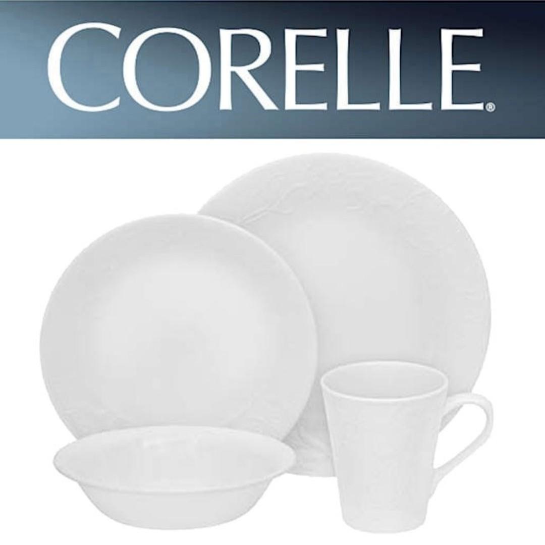 Corelle Embossed 16-Piece Bella Faenza Dinnerware Set, Furniture & Home ...