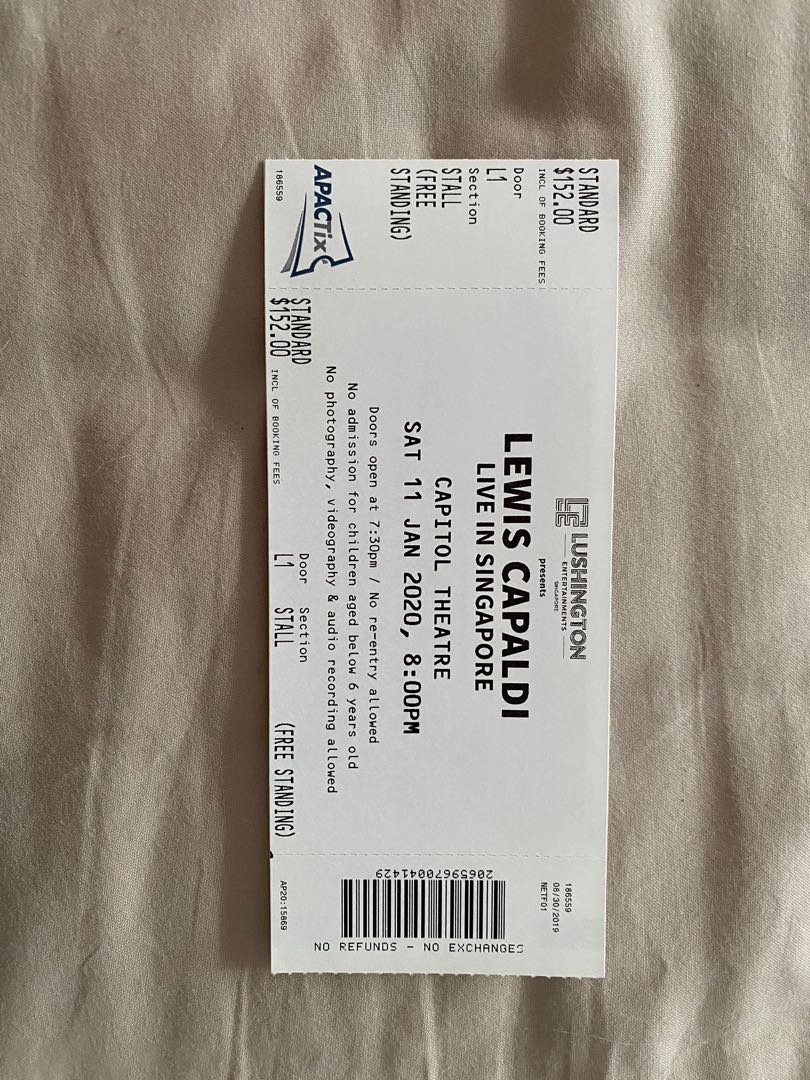 Lewis Capaldi Concert Ticket, Tickets & Vouchers, Event Tickets on ...