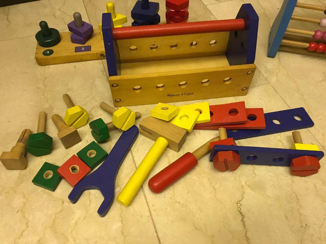 M&D Wooden toolkit, sorting set, abacus, Babies & Kids, Baby Nursery ...