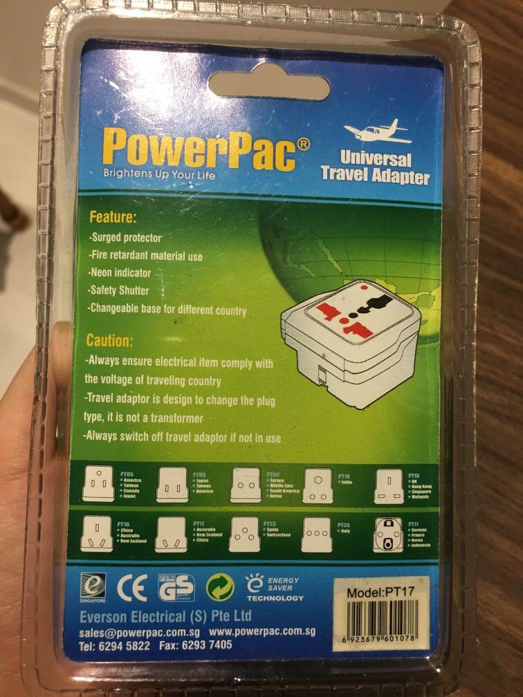 PowerPac Travel Adaptor, TV & Home Appliances, Electrical, Adaptors ...