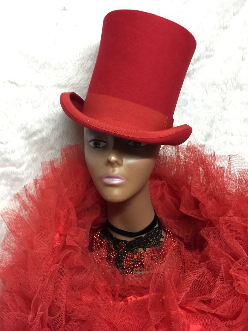 RENTAL. : UNISEX RED TOP HAT, Women's Fashion, Watches & Accessories ...