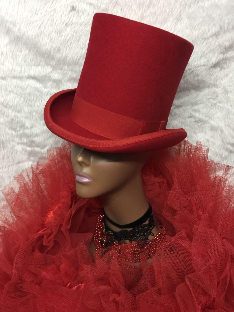 RENTAL. : UNISEX RED TOP HAT, Women's Fashion, Watches & Accessories ...