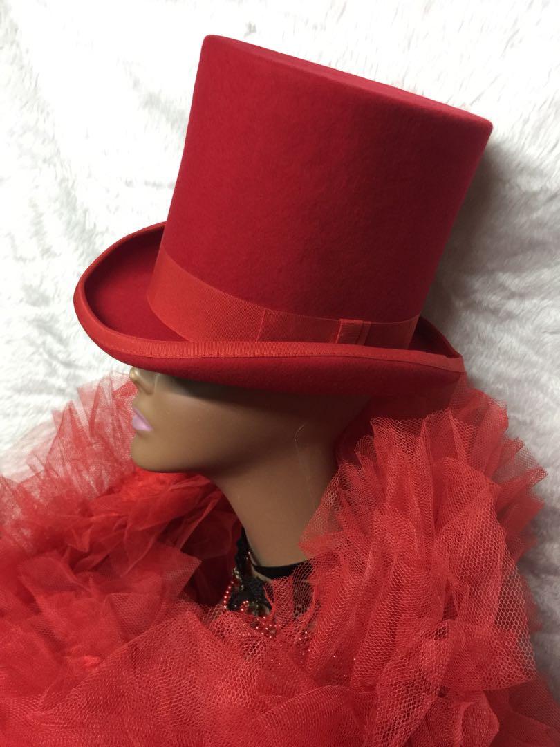 RENTAL. : UNISEX RED TOP HAT, Women's Fashion, Watches & Accessories ...