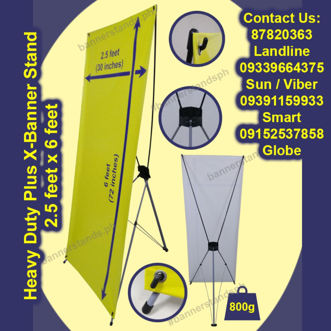 X Banner Stand 2 5 Ft X 6 Ft Heavy Duty Plus Tarpaulin Standee Tripod