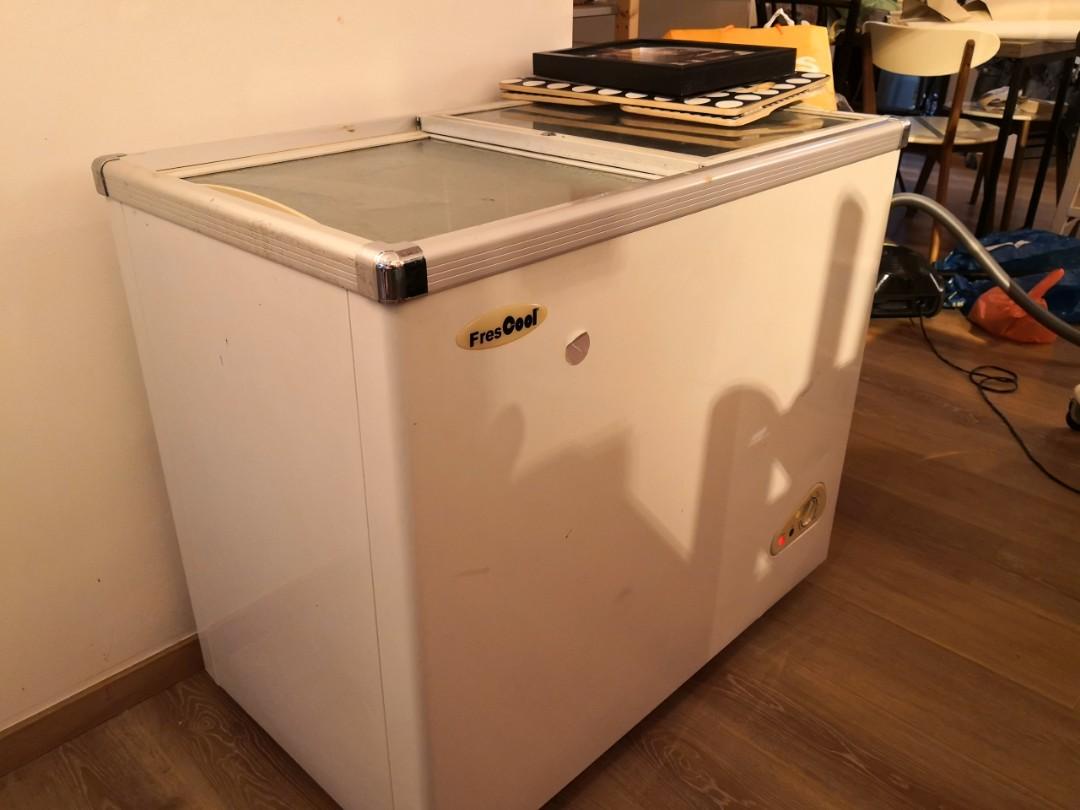 210L chest freezer clear glass top, TV & Home Appliances, Kitchen ...