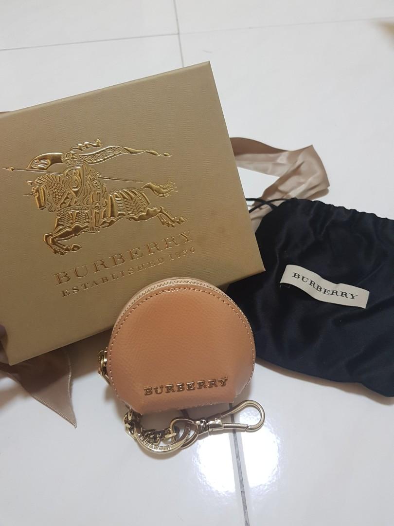 Burberry Round Leather Coin Pouch, Women's Fashion, Bags & Wallets ...