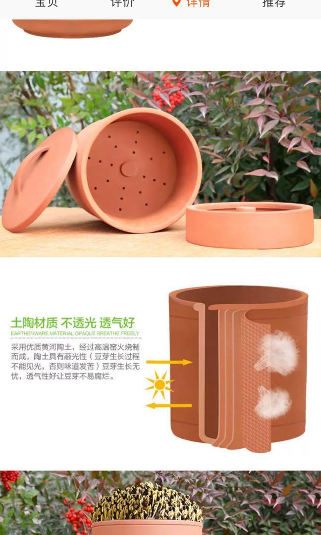 Ceramic Bean Sprouter, Furniture & Home Living, Gardening, Pots ...