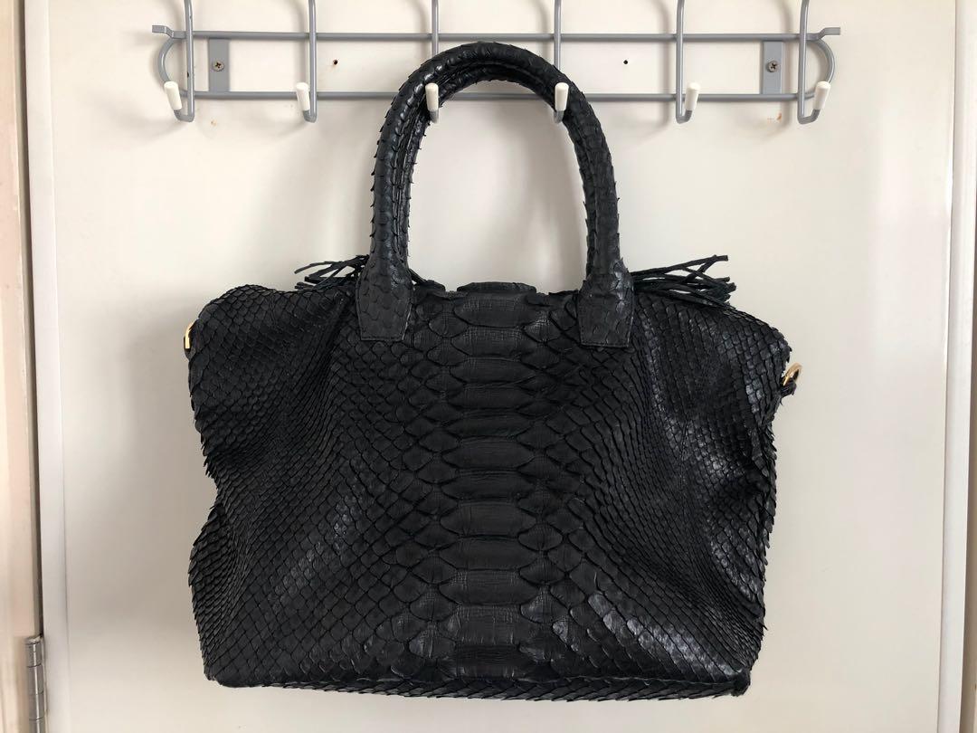 IKI Black Python Bag, Women's Fashion, Bags & Wallets, Cross-body Bags ...