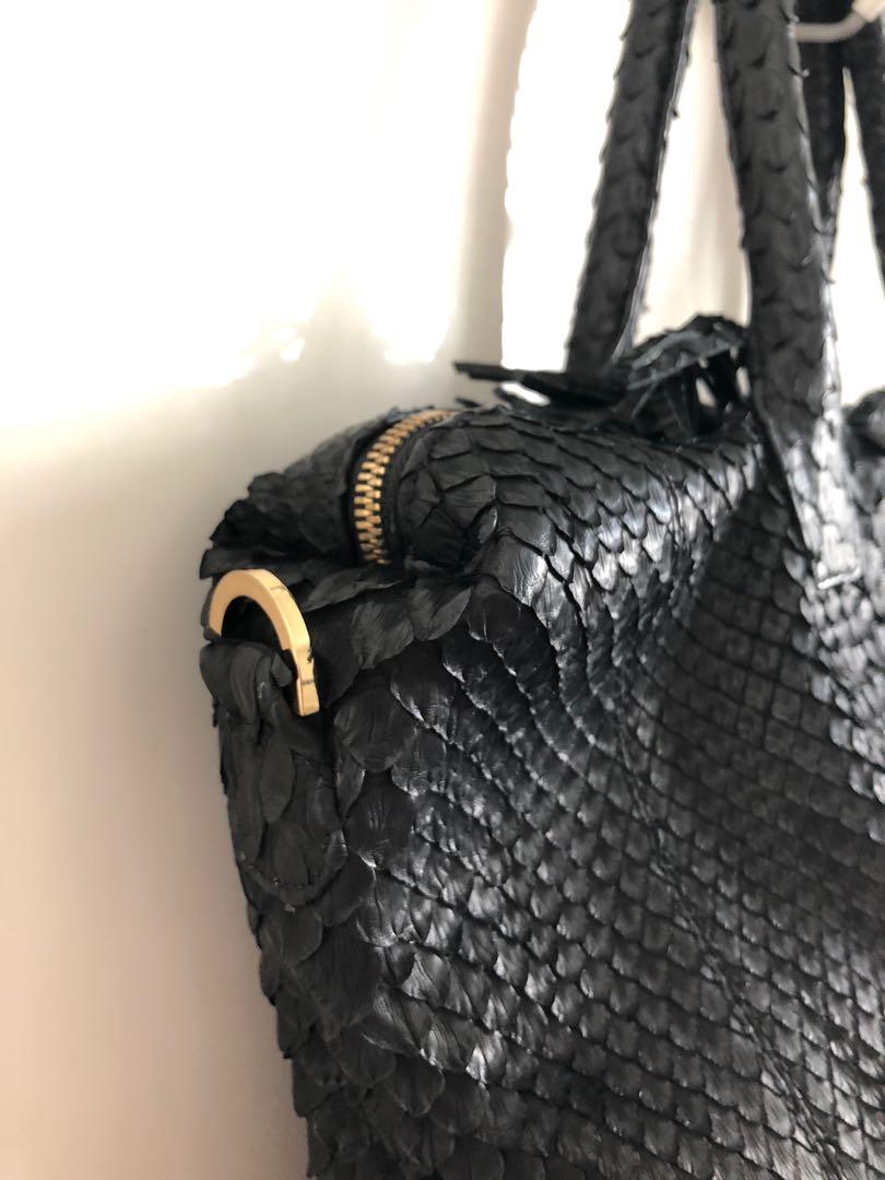 IKI Black Python Bag, Women's Fashion, Bags & Wallets, Cross-body Bags ...