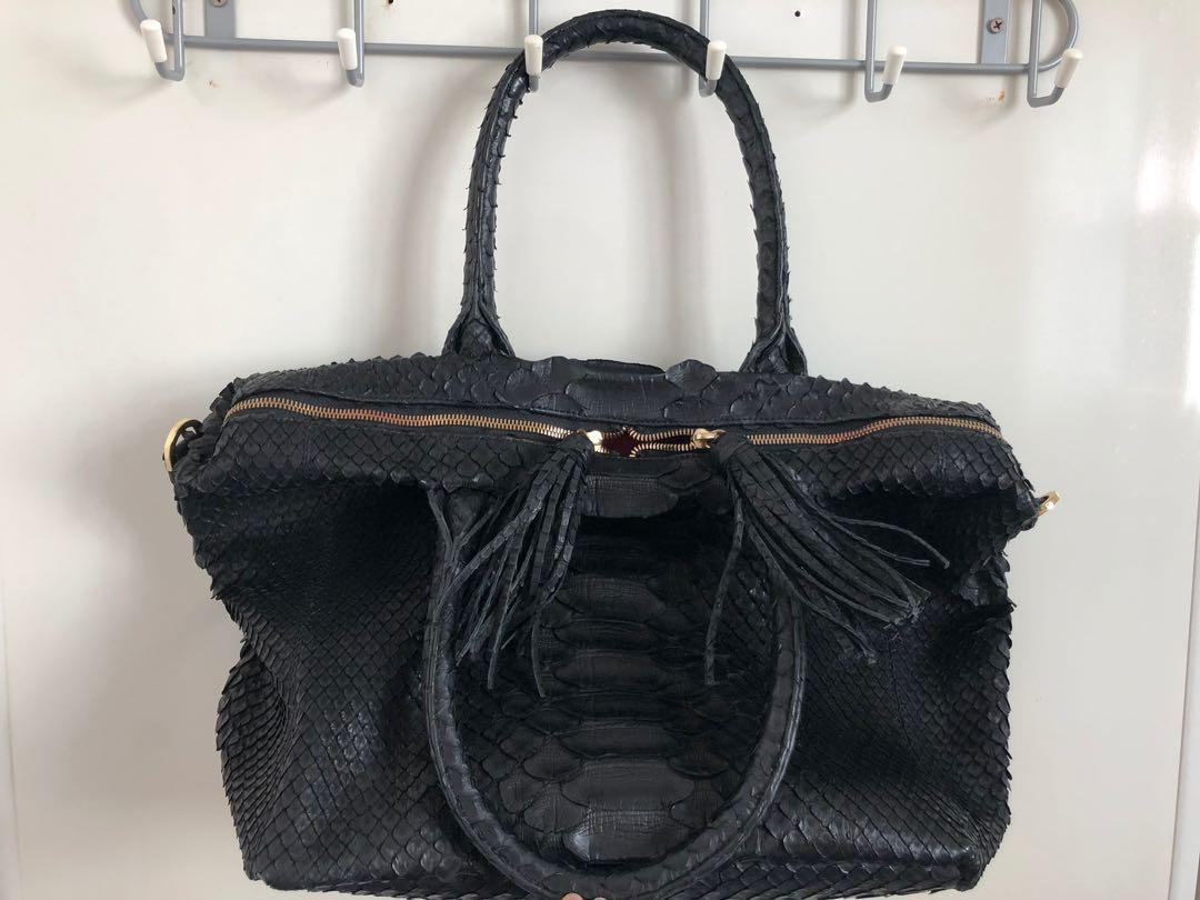 IKI Black Python Bag, Women's Fashion, Bags & Wallets, Cross-body Bags ...