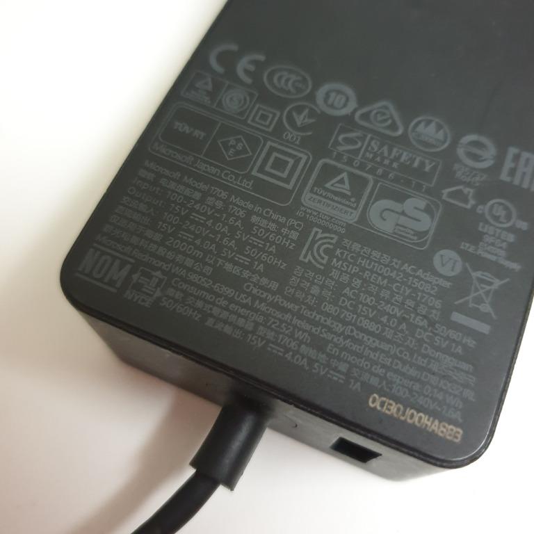 Microsoft Surface Pro Surface Book Genuine Charger Power Supply 65W ...