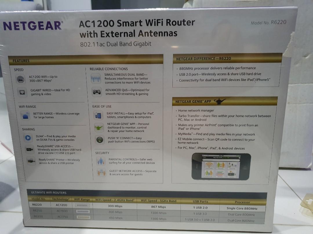 NETGEAR AC1200 Smart WIFI Router with External Antennas, Computers ...