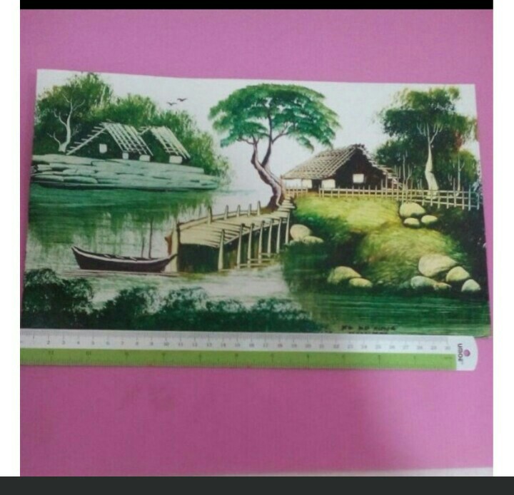 Original Myanmar Oil Painting in Paper, Hobbies & Toys, Stationery ...