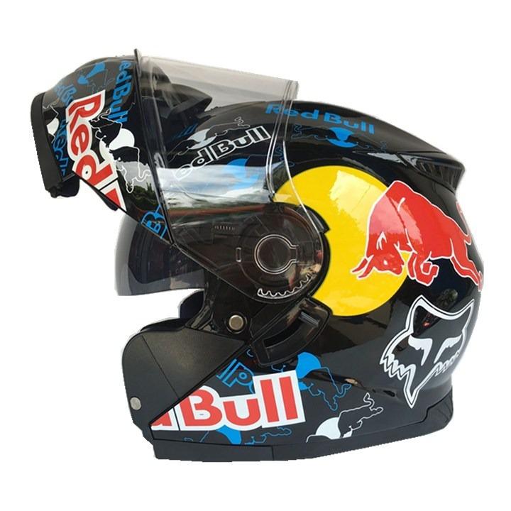 Redbull Red bull helmet black black yellow red energy drink modular ...