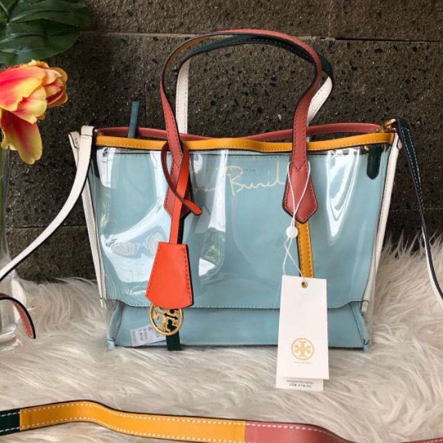 Tory Burch Perry Small Clear Tote Bag, Fesyen Wanita, Tas & Dompet di ...