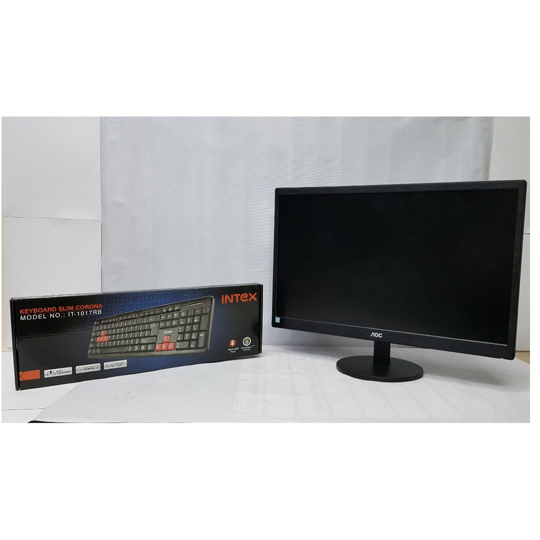 AOC E2270SWHN 21.5-inch LED Monitor with Intex IT-1017RB PS/2 Keyboard ...