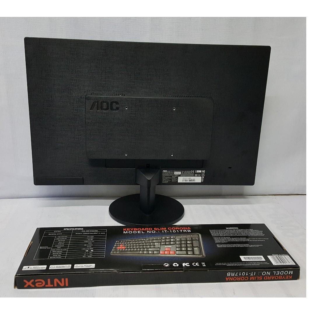 AOC E2270SWHN 21.5-inch LED Monitor with Intex IT-1017RB PS/2 Keyboard ...