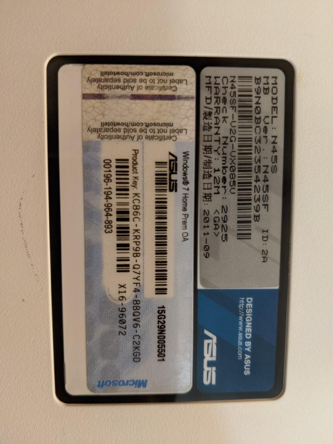 Asus Laptop N45S white, Computers & Tech, Laptops & Notebooks on Carousell