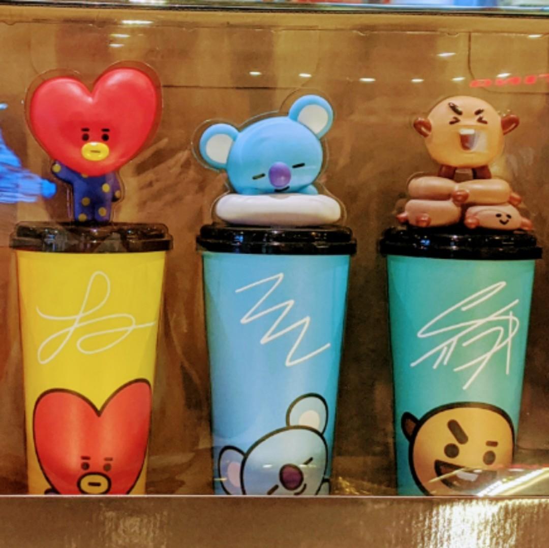 BT21 Tumbler Set LIMITED EDITION Complete 8 Characters BTS Signature ...