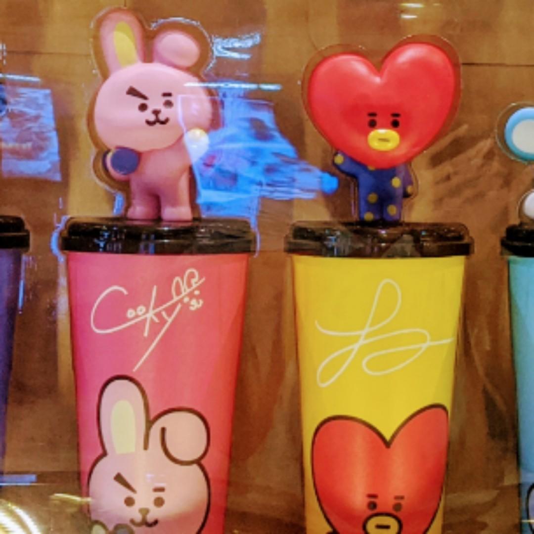 BT21 Tumbler Set LIMITED EDITION Complete 8 Characters BTS Signature ...