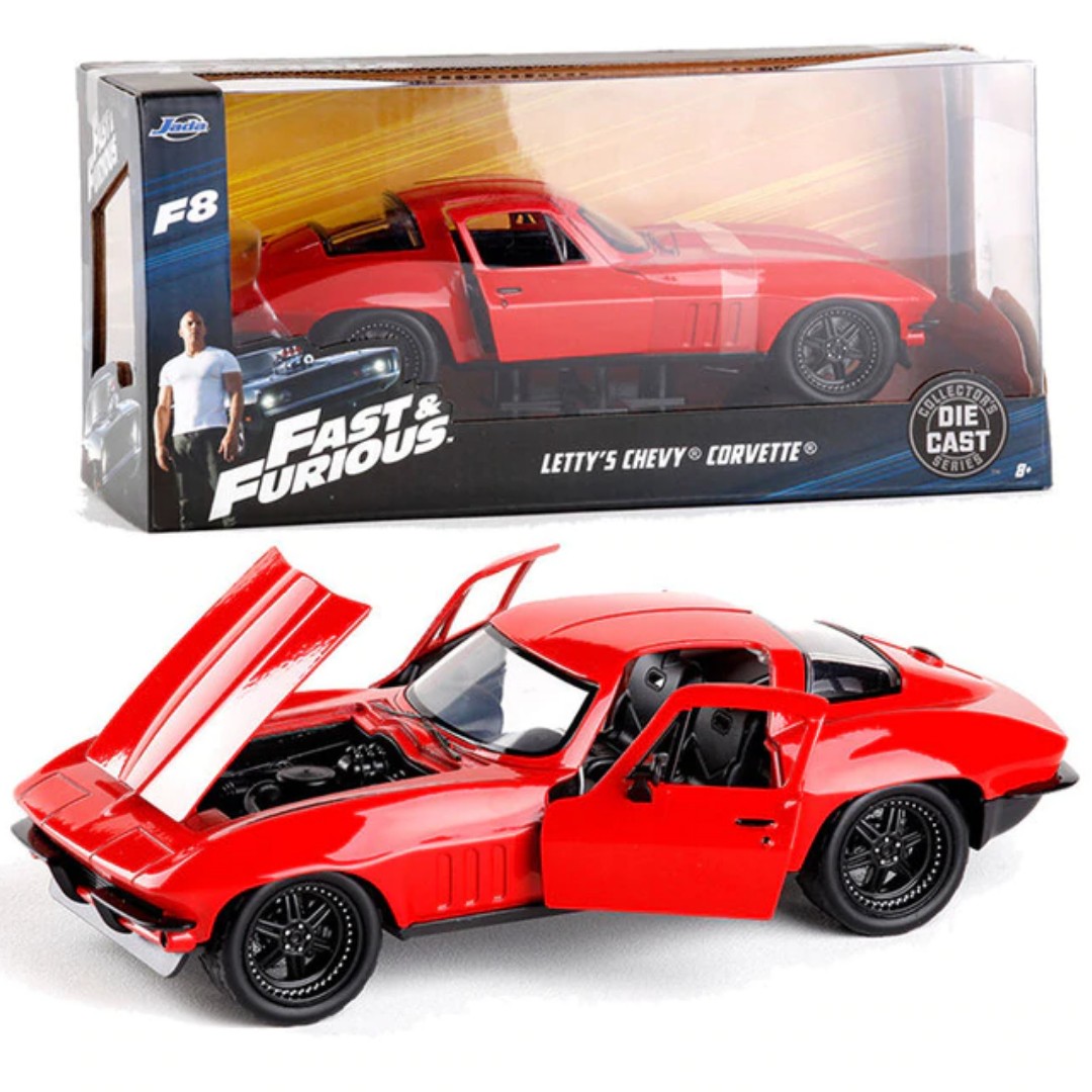 Chevy Letty's Corvette, Red - Jada 1:24 Scale Diecast Model Toy Car ...