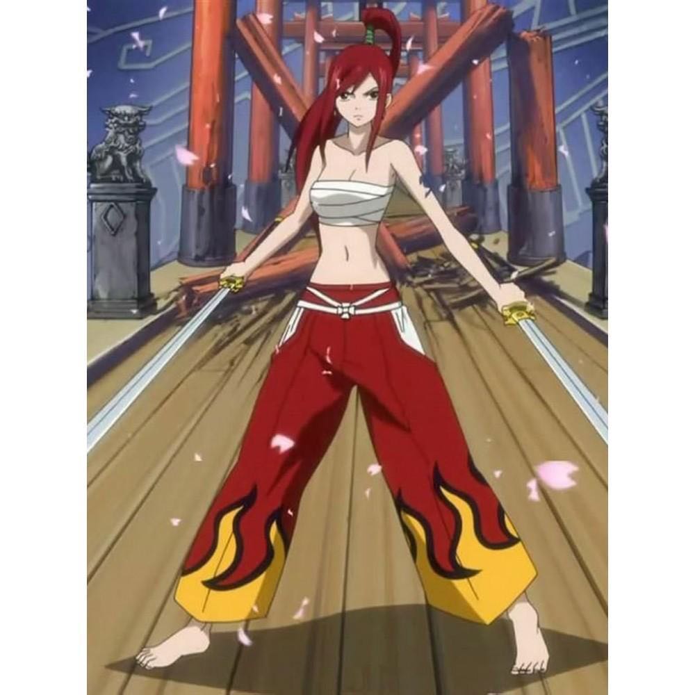 Fairytail Erza Scarlet Samurai Pants Cosplay Costume, Women's Fashion ...